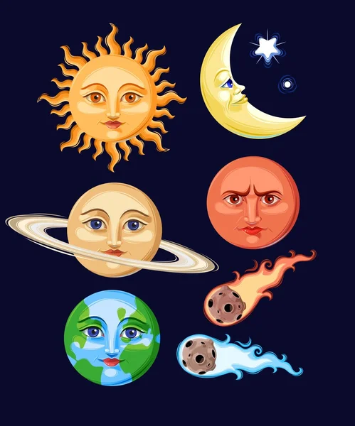 Sun and moon — Stock Vector © Greylilac #95289432