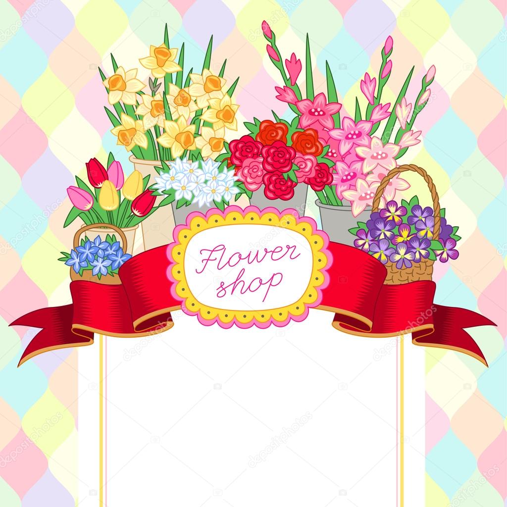 Design of template for flower shop Stock Vector Image by ©reinekke ...