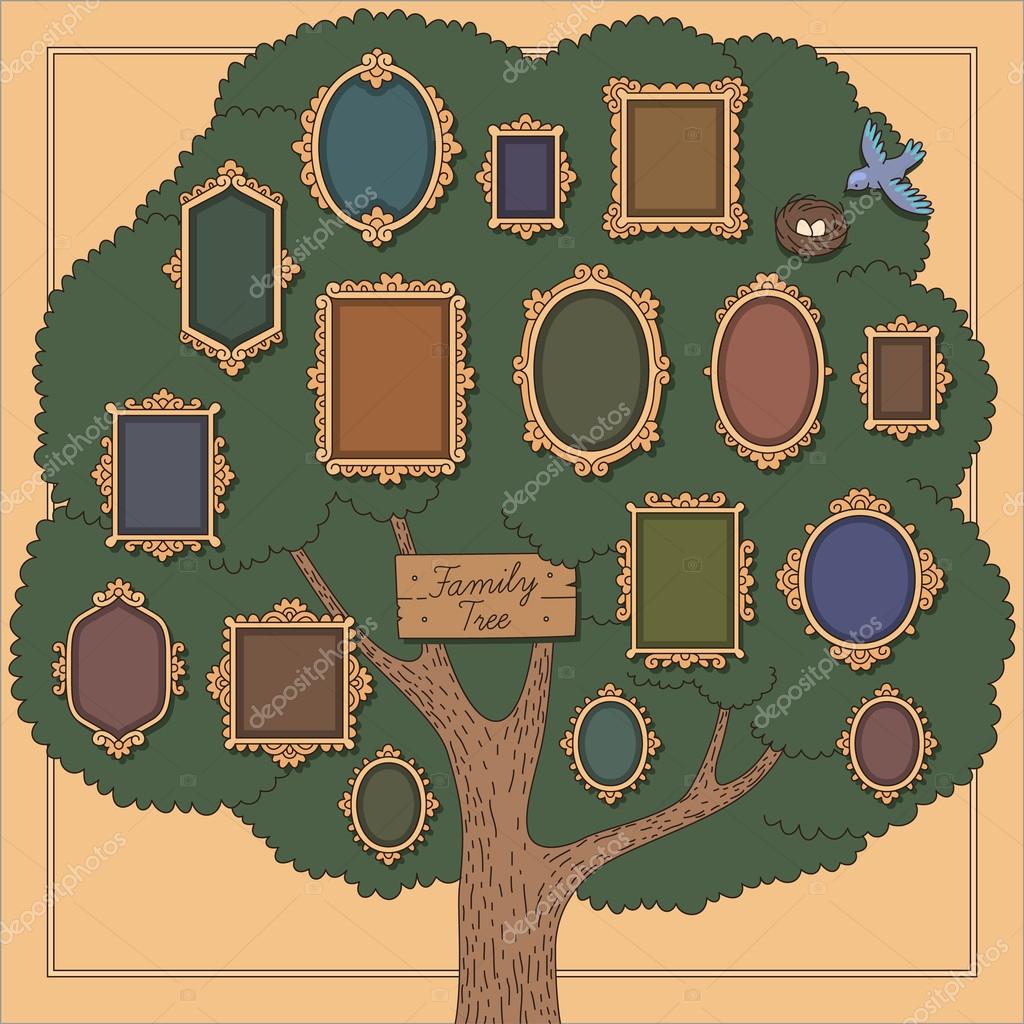 Family tree with frames Stock Vector by ©reinekke 70266669