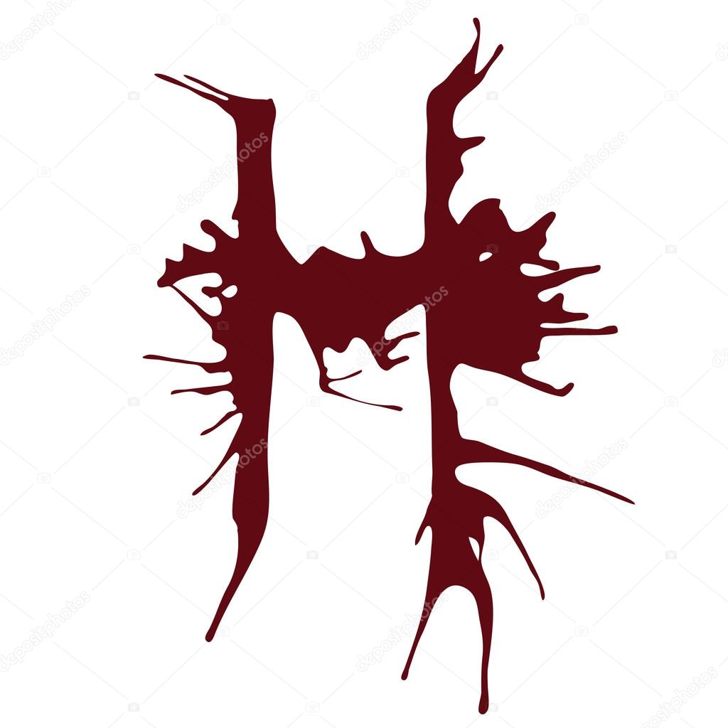 Dripping blood ink fonts the letter H. — Stock Vector © artMelnikov ...