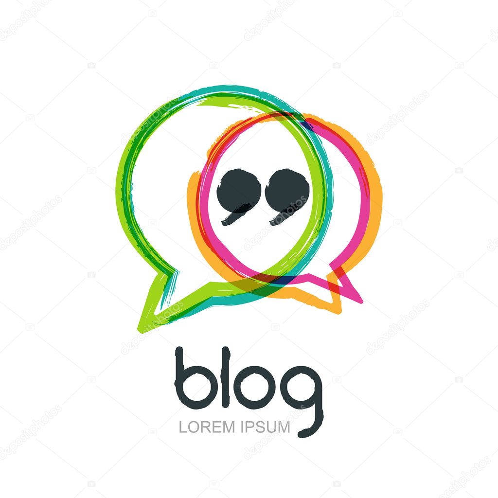 Vector watercolor hand drawn modern blog icon. Stock Vector Image by ...