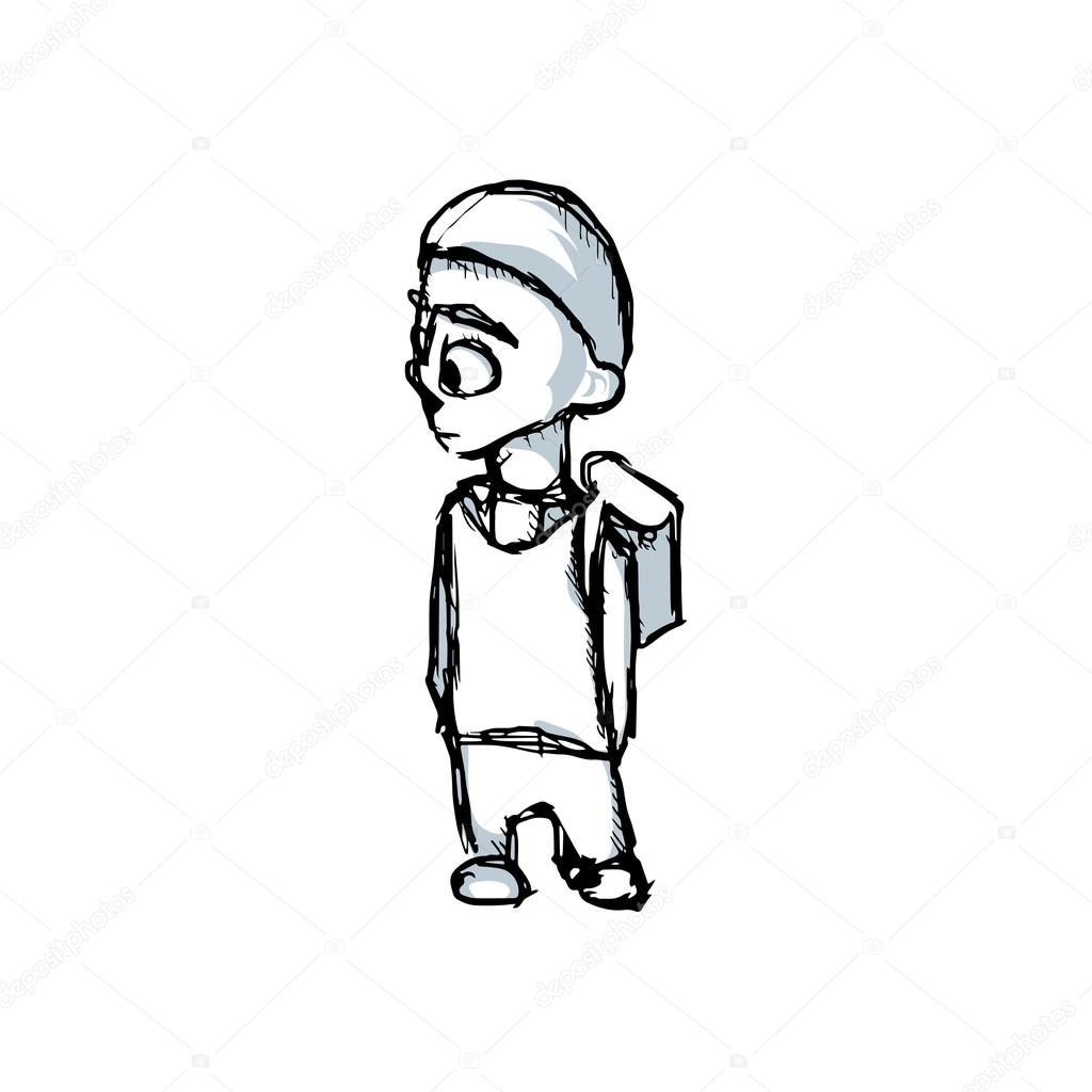 Simple hand drawn school boy vector illustration — Stock Vector © Bereg ...