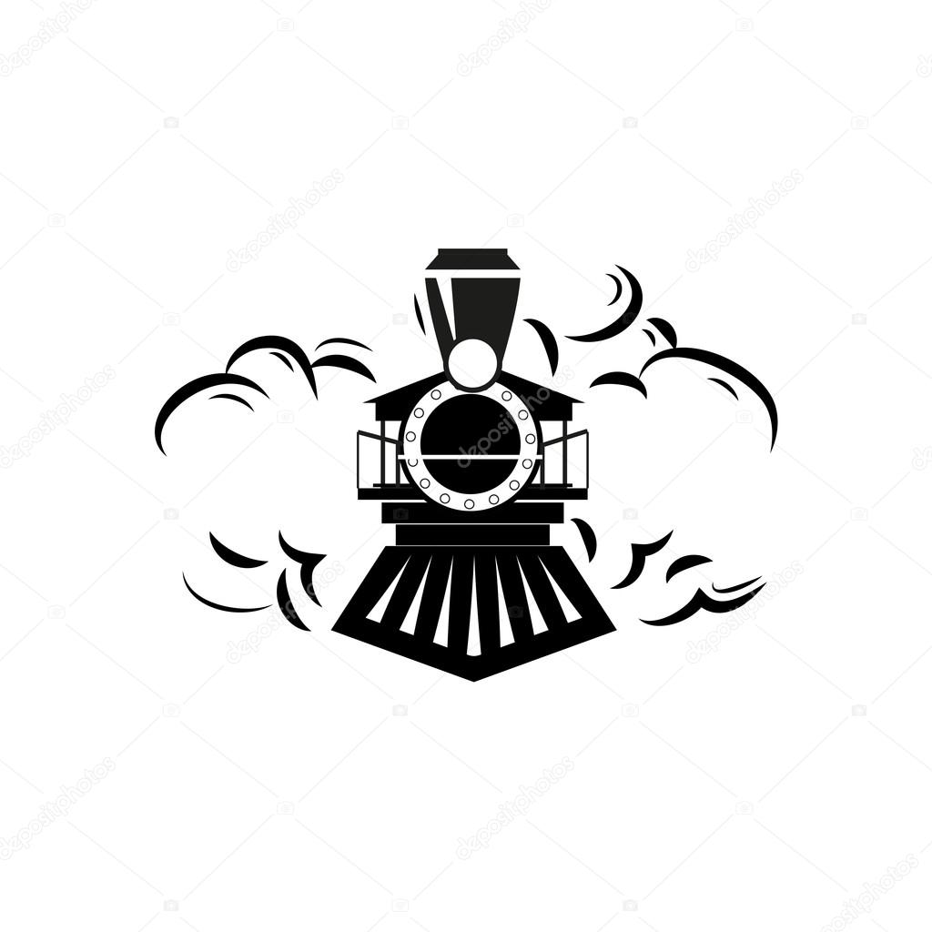 Retro locomotive outline design logo vector illustration Stock Vector ...