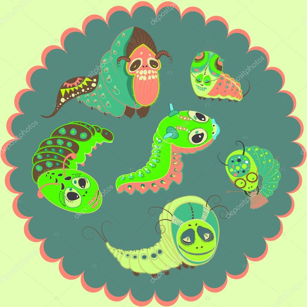 Monsters caterpillars Stock Vector Image by ©masastarus #54325217