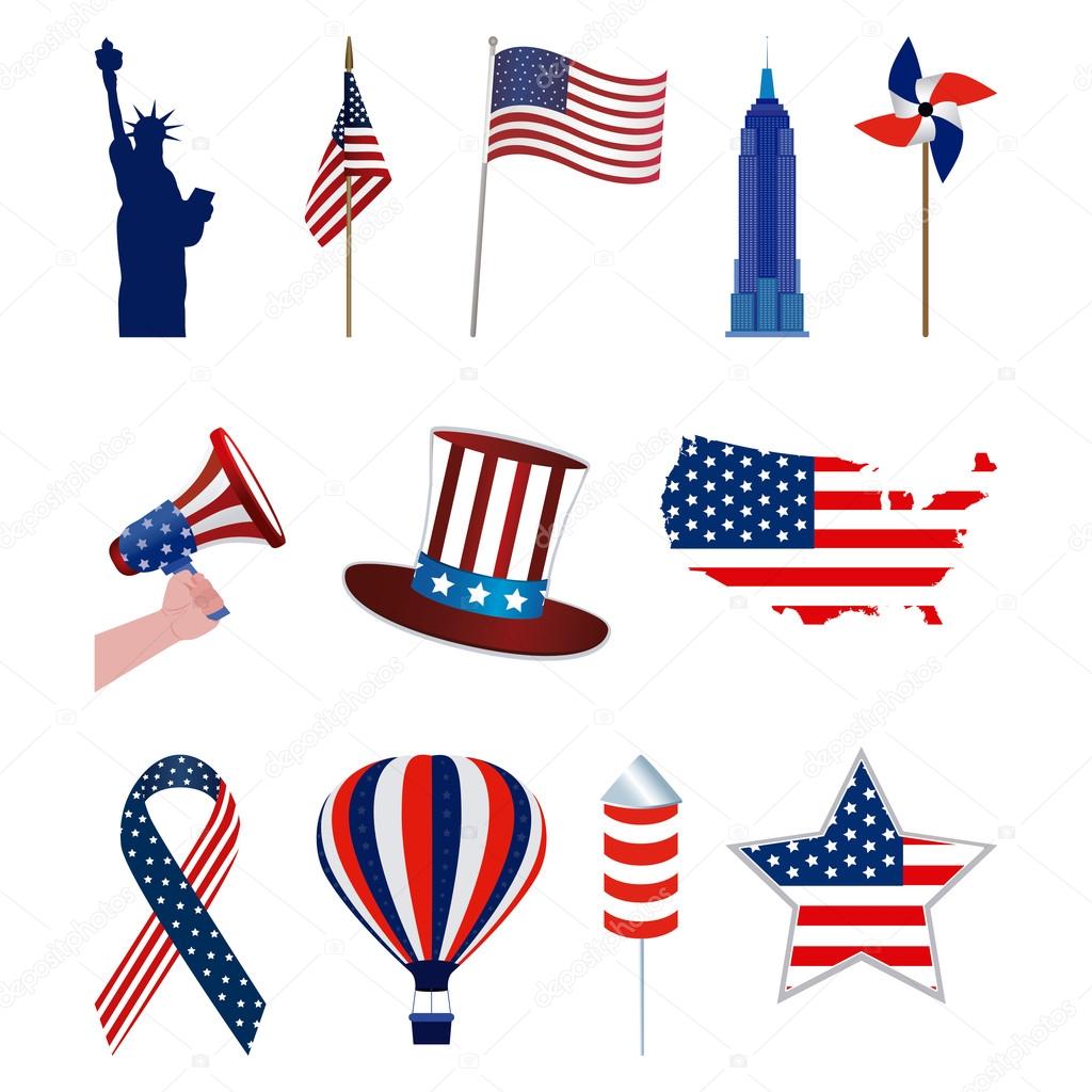 Set of american icons Stock Vector Image by ©LAUDiseno #110909970
