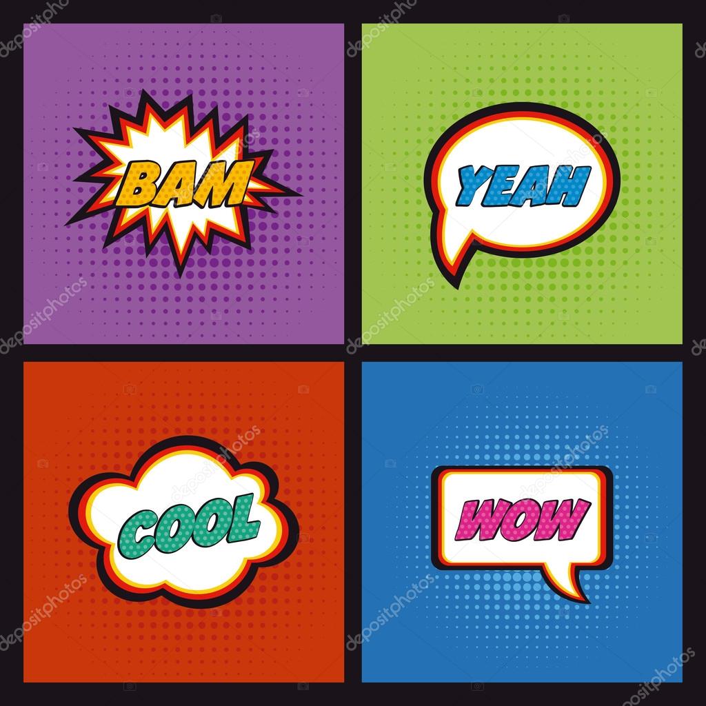 Set of comic expressions Stock Vector Image by ©LAUDiseno #111235888