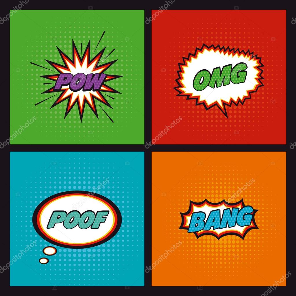 Set of comic expressions Stock Vector Image by ©LAUDiseno #111235924