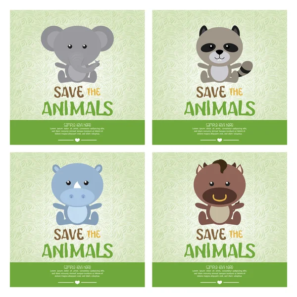 Save the Animals Stock Vector by ©LAUDiseno 79075570