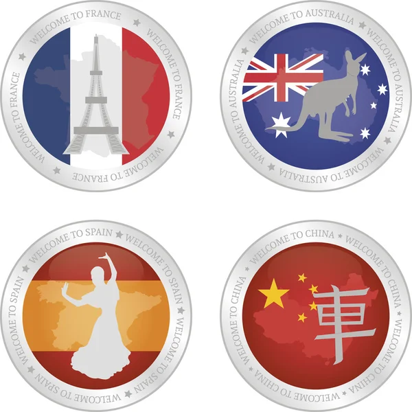 Vector monument labels set Vector Art Stock Images | Depositphotos