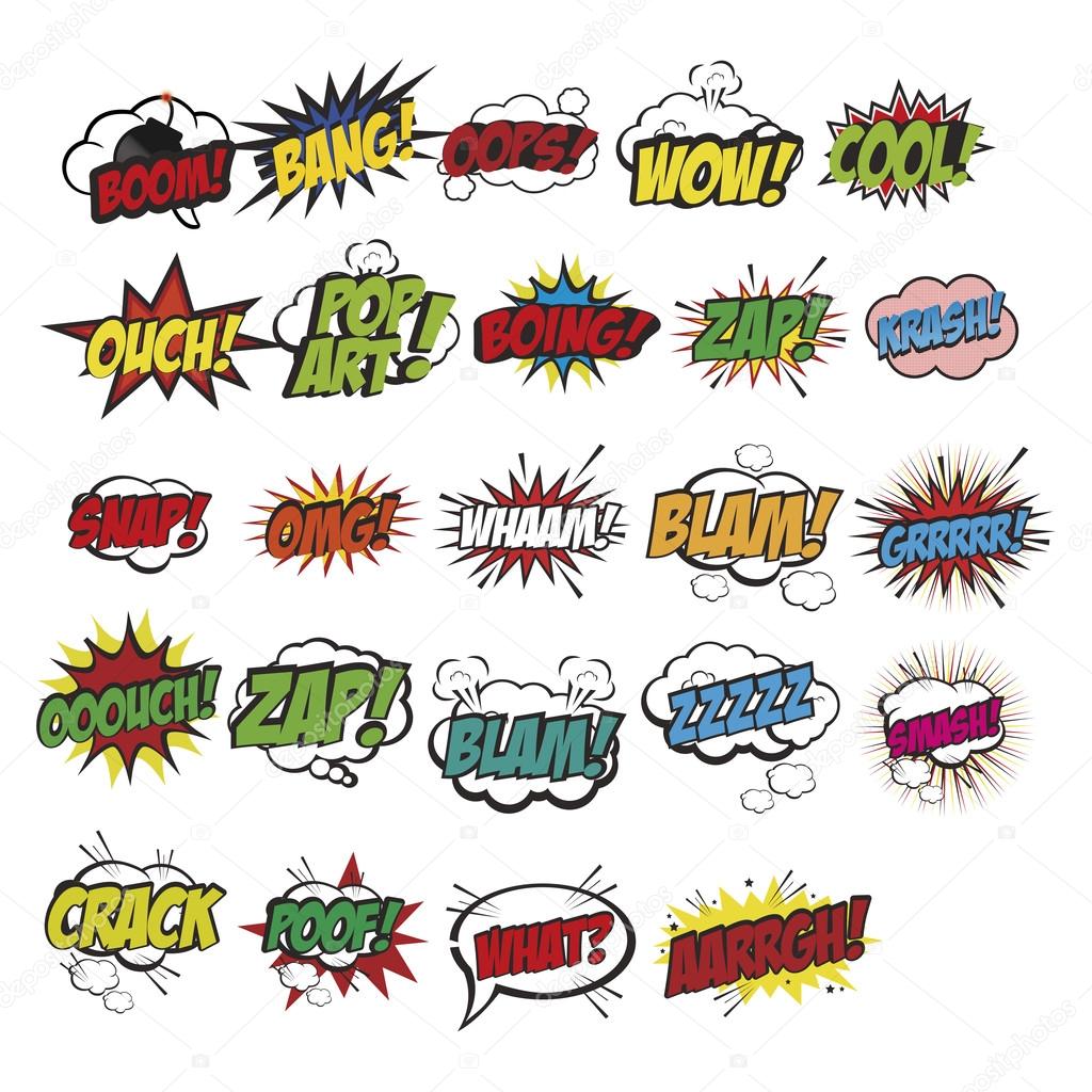 Comic expressions set — Stock Vector © LAUDiseno #79362194