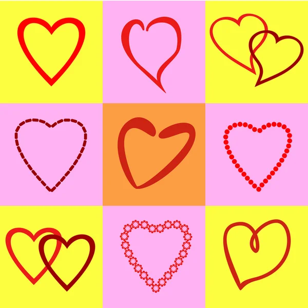 Nine heart, vector — Stock Vector © sunnyfrog #40097793