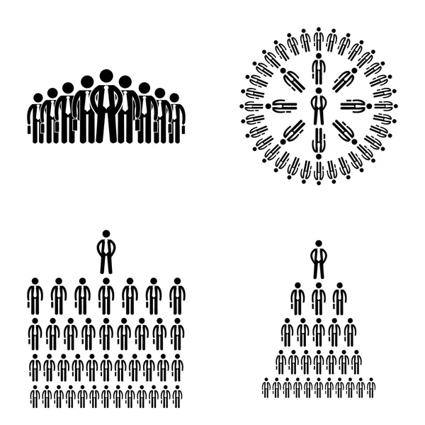 Icon: leader stick figure | Stick figure icon businessmen big company ...