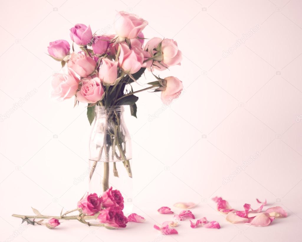 Pink roses in vase Stock Photo by ©andrekaphoto 70220681