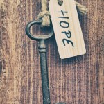 Old key with hope sign — Stock Photo © orlaimagen #58411079