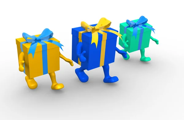 Human character and gift boxes — Stock Photo © orlaimagen #59612191
