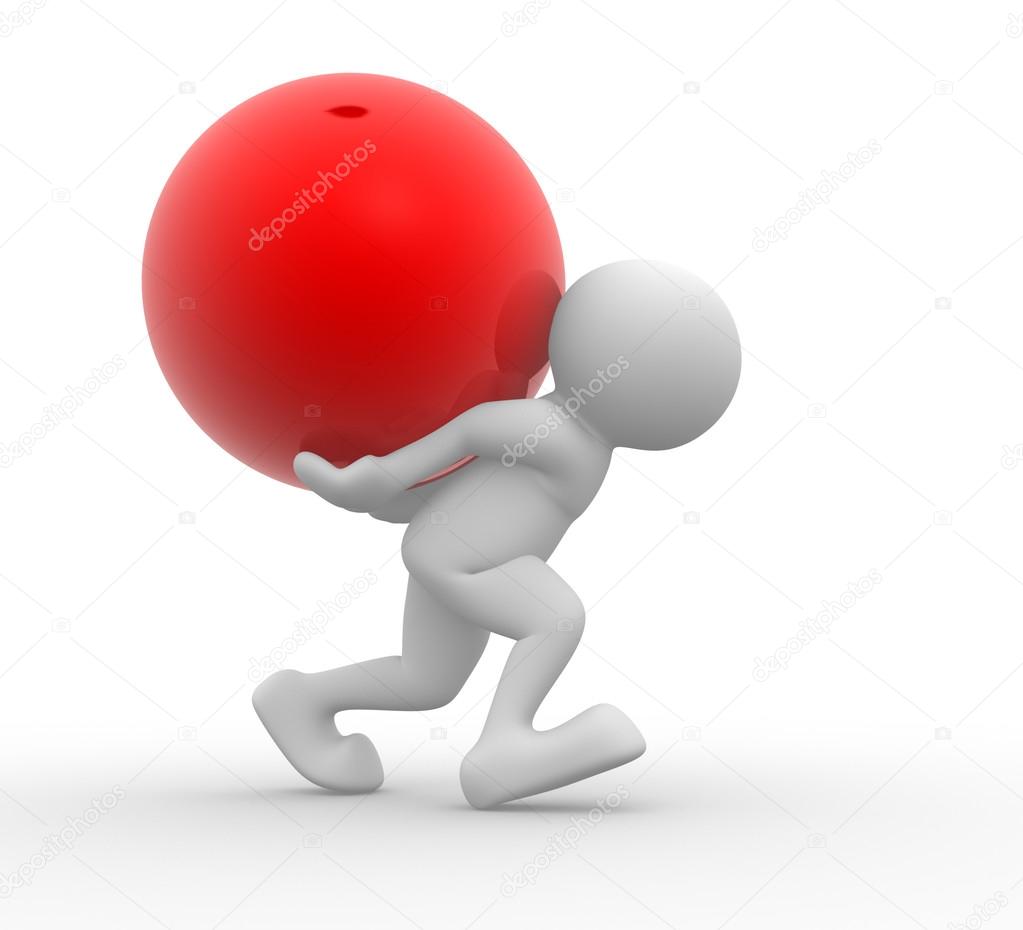 Human character carrying sphere Stock Photo by ©orlaimagen 59609537
