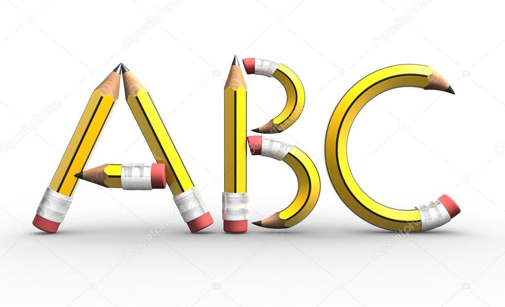 "ABC" letters made from pencils — Stock Photo © orlaimagen #59610387