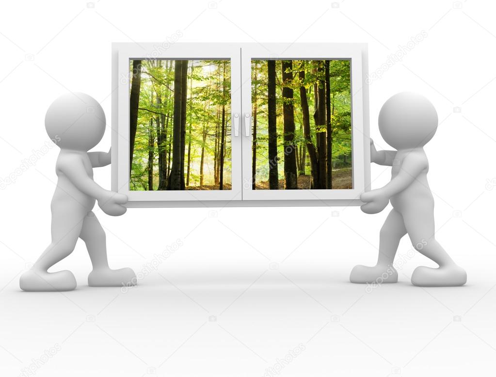 People icon carrying window Stock Photo by ©orlaimagen 59610391