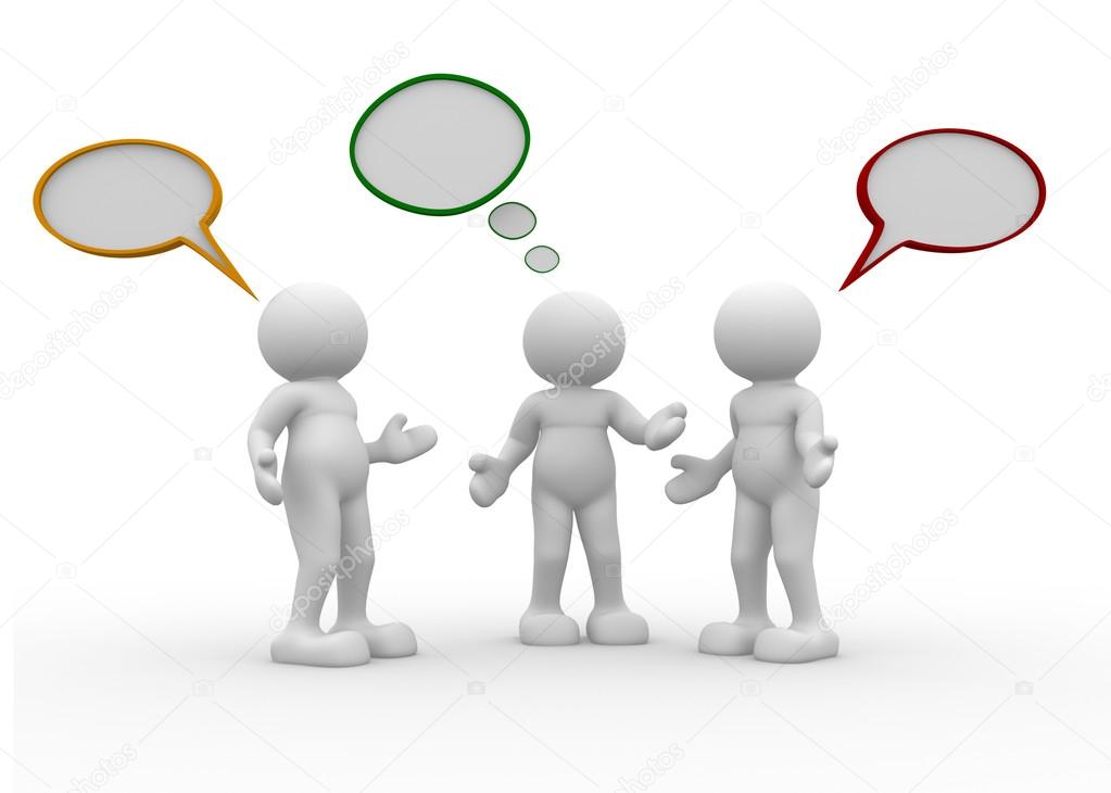 People Talking White Background