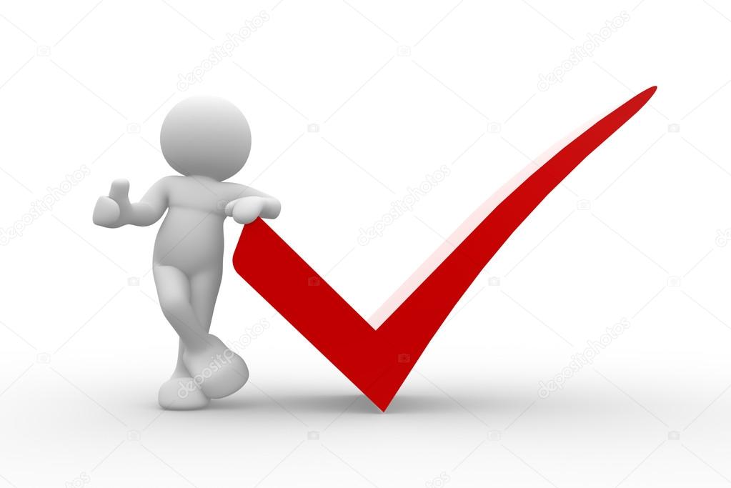 Human character with positive symbol Stock Photo by ©orlaimagen 59610923