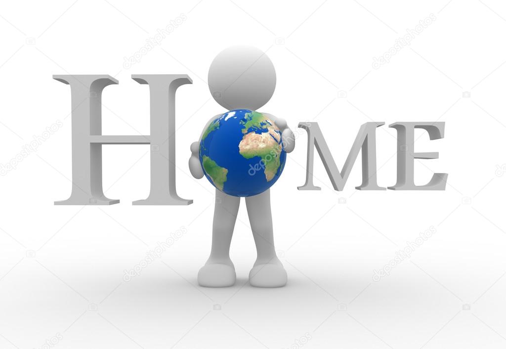Human character with Earth globe Stock Photo by ©orlaimagen 59611211