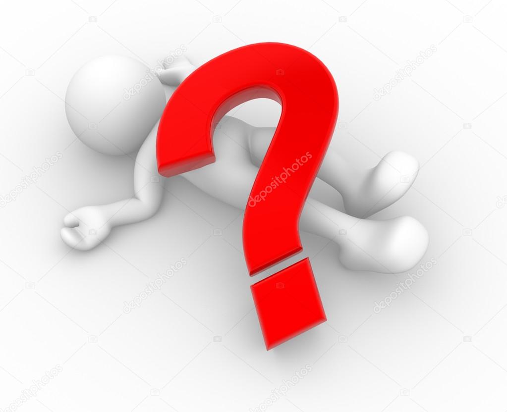 Human character and question mark Stock Photo by ©orlaimagen 59611255