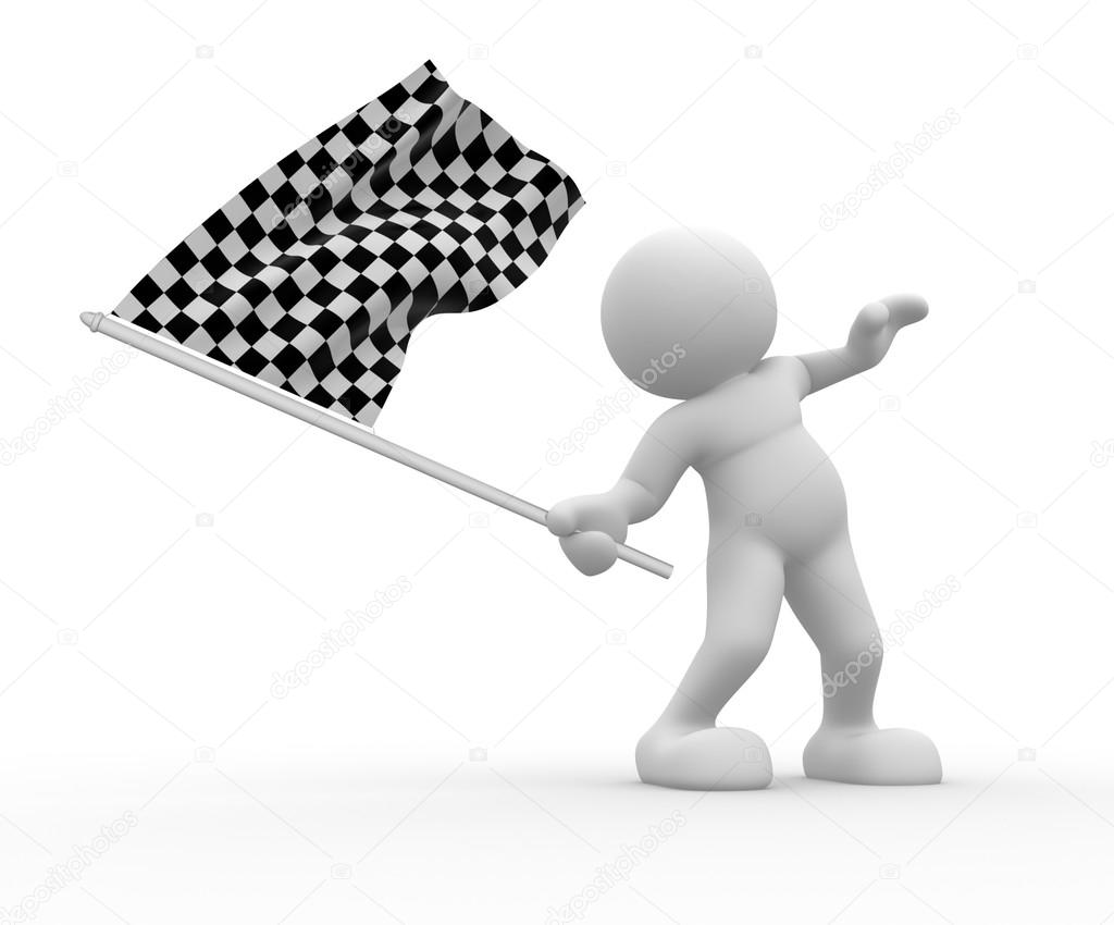 Human character with flag Stock Photo by ©orlaimagen 59611585