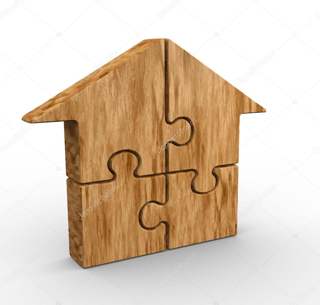 House made of puzzle pieces Stock Photo by ©orlaimagen 59611743