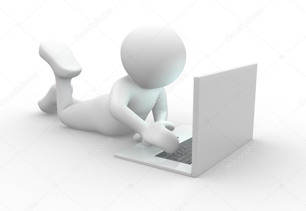 Human character and laptop Stock Photo by ©orlaimagen 59612059