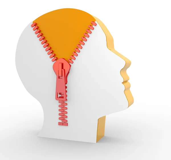 Human head and open zipper — Stock Photo © orlaimagen #60638979