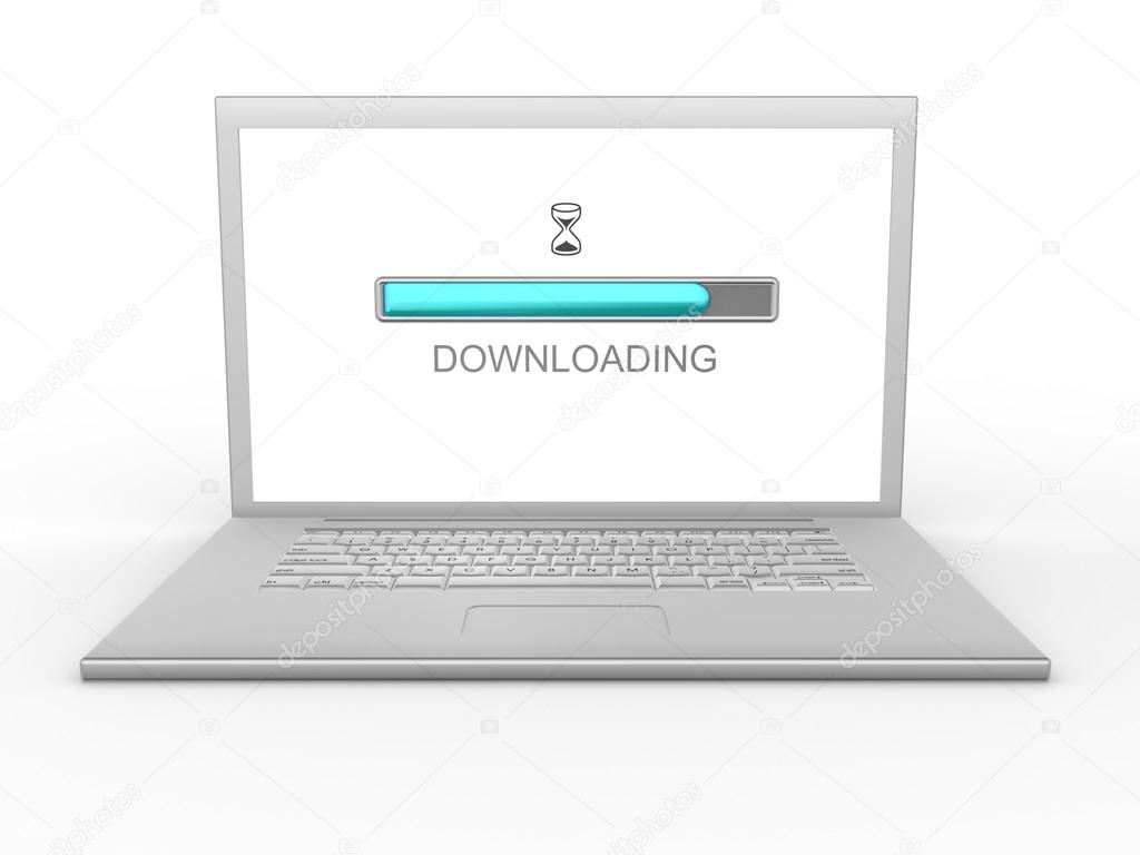 Laptop and download sign on screen — Stock Photo © orlaimagen #60637597