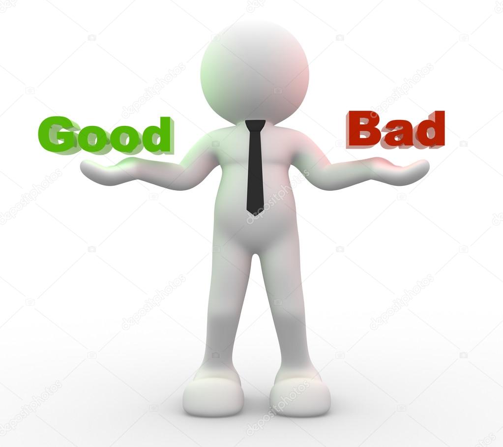 Man presents "good" and "bad" words — Stock Photo © orlaimagen #60638151
