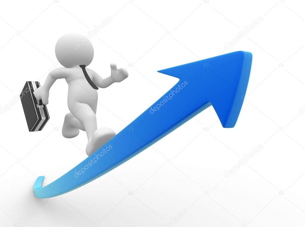 Person running on arrow pointing up Stock Photo by ©orlaimagen 60638855