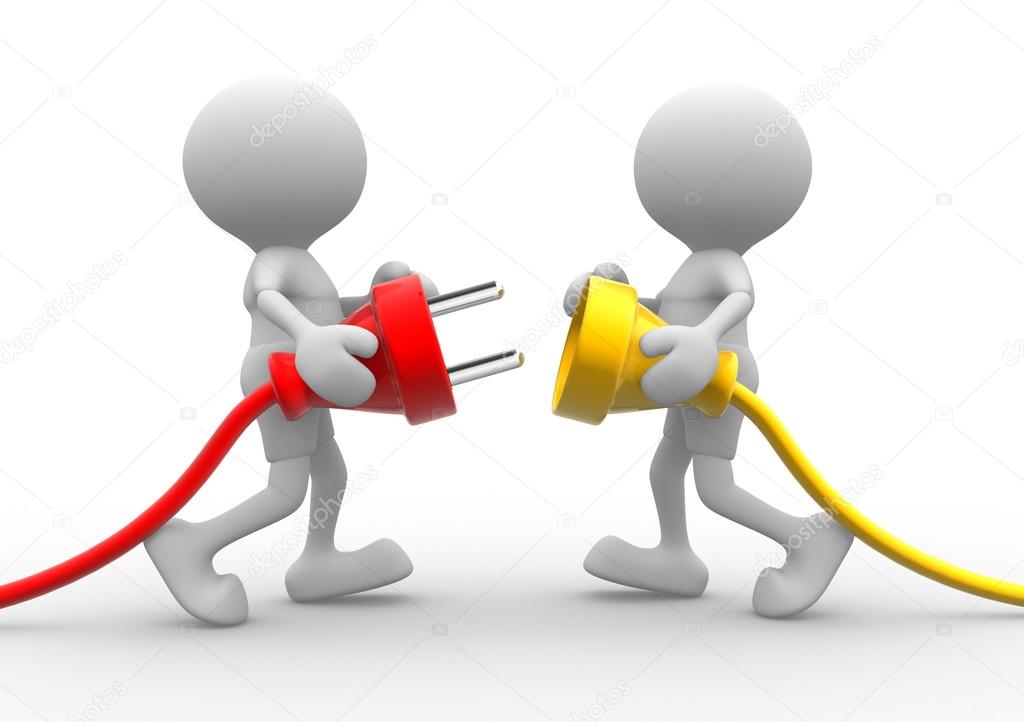 People connecting cable ⬇ Stock Photo, Image by © orlaimagen #60639497