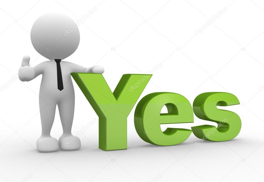 Person and word Yes ⬇ Stock Photo, Image by © orlaimagen #60639623