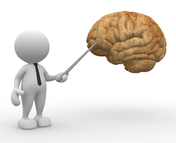 3d person pushing a human brain. Stock Photo by ©rukanoga 103335294