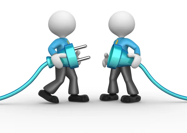 People connecting cable ⬇ Stock Photo, Image by © orlaimagen #60639497