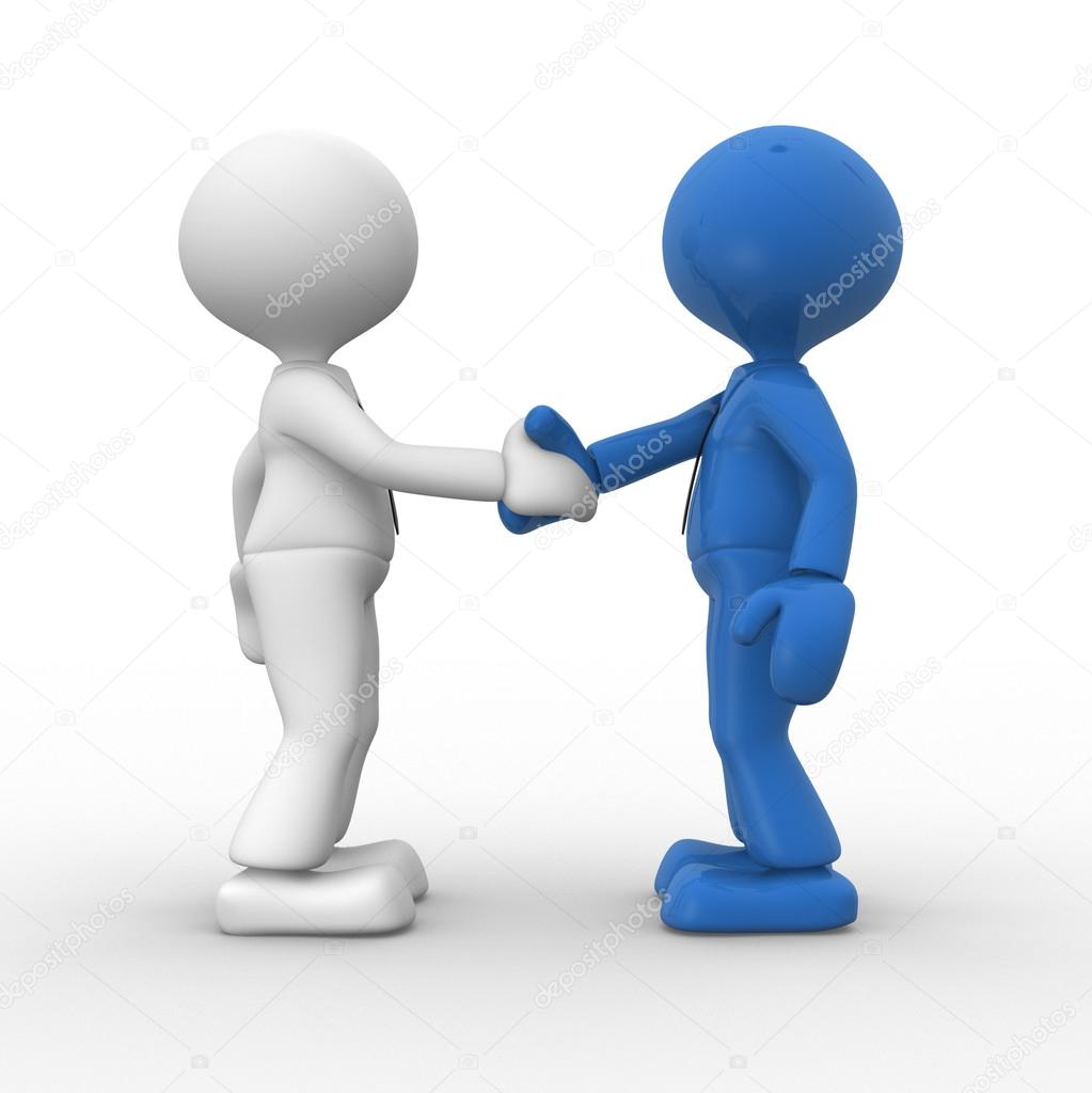 3d Businessmen friendly handshake. — Stock Photo © orlaimagen #62057717