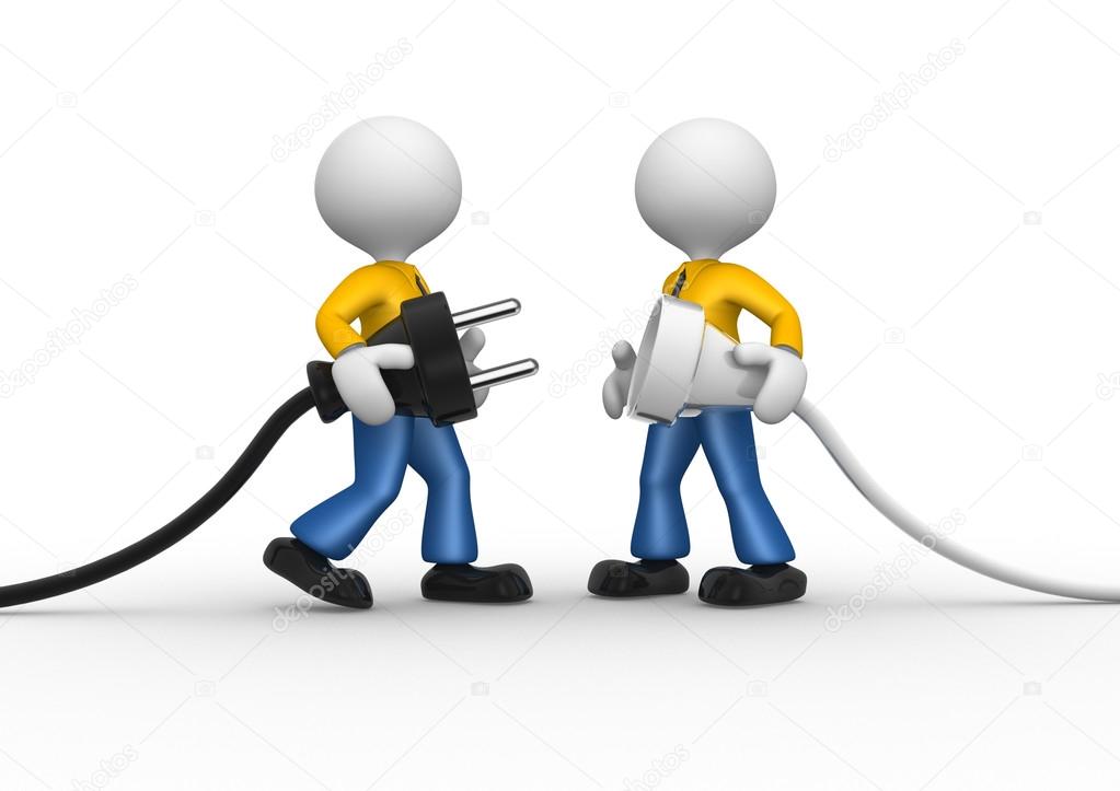 People connecting cable — Stock Photo © orlaimagen #62057843