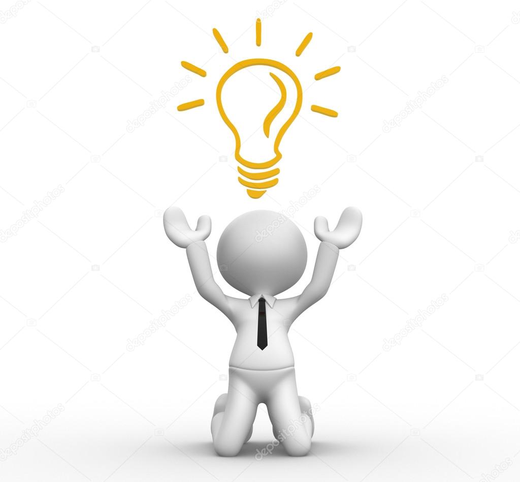 3d man with a light bulb — Stock Photo © orlaimagen #62058387