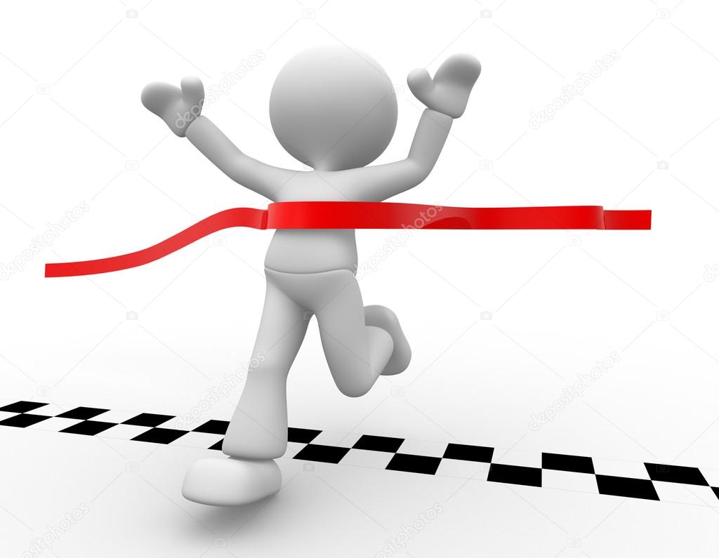 Persona llegó a línea de meta — Foto de Stock #62058523 — Depositphotos