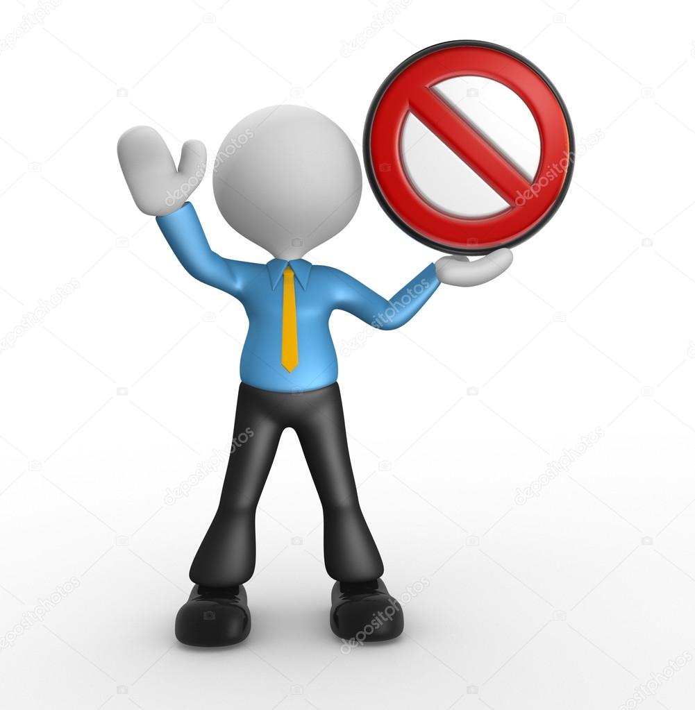 Persona con señal de stop Ilustración de archivo de ©orlaimagen #62058753