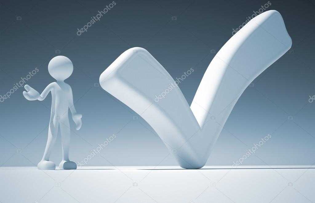 3d man with a positive symbol Stock Photo by ©orlaimagen 62059739