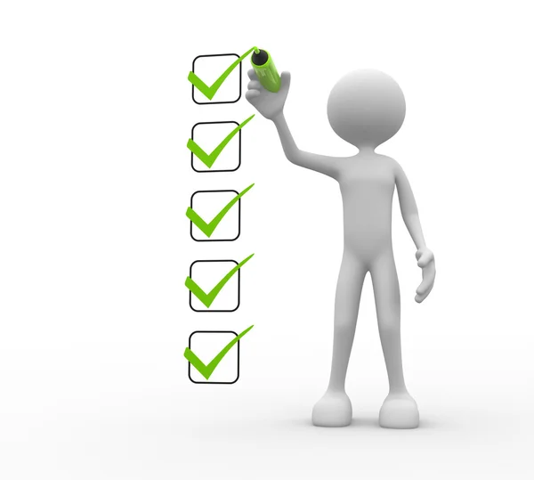 3d man and a checklist. — Stock Photo © orlaimagen #62059233