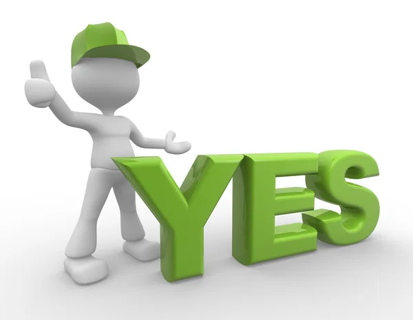 Person and word Yes ⬇ Stock Photo, Image by © orlaimagen #60639623