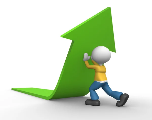 Men pushing arrow Stock Photo by ©orlaimagen 62067843