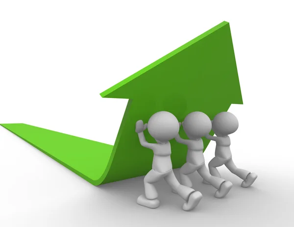 Men pushing arrow Stock Photo by ©orlaimagen 62067843