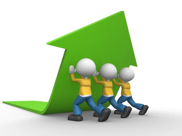 Person pushing an arrow Stock Photos, Royalty Free Person pushing an ...