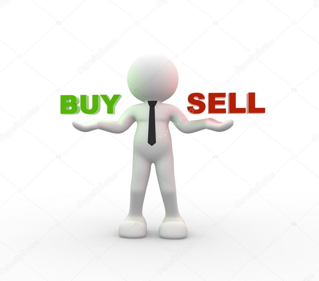 3d man holding the words Buy and Sell Stock Photo by ©orlaimagen 62060263