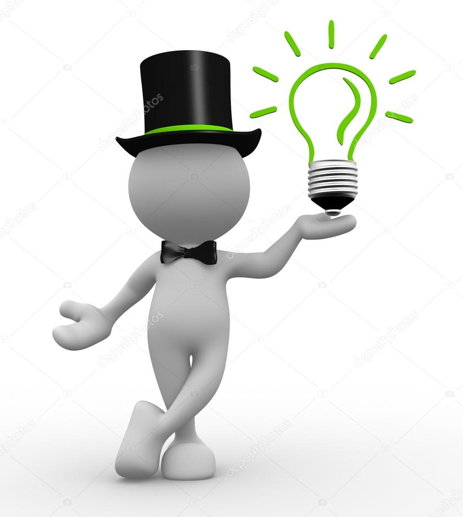 Hombre con un foco de luz — Foto de Stock #62060723 — Depositphotos